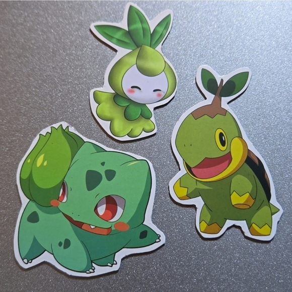Handmade | Accents | Grass Pokemon Magnet Set Handmade Locker Workspace ...